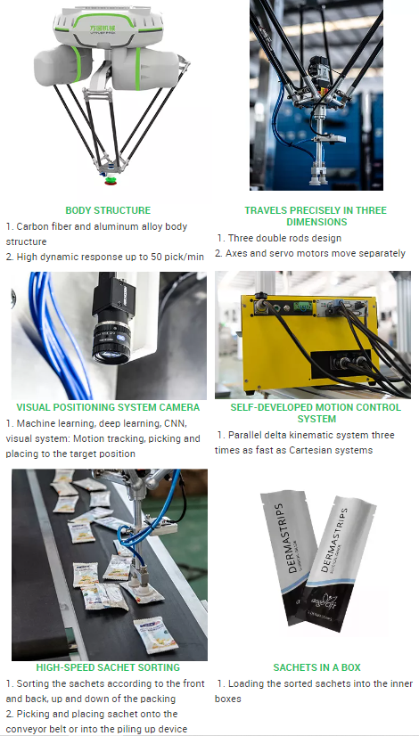 High Performance Delta Robot Producer Automatic 4-Axis Delta Robotic Arm For Coffee Sachets ...