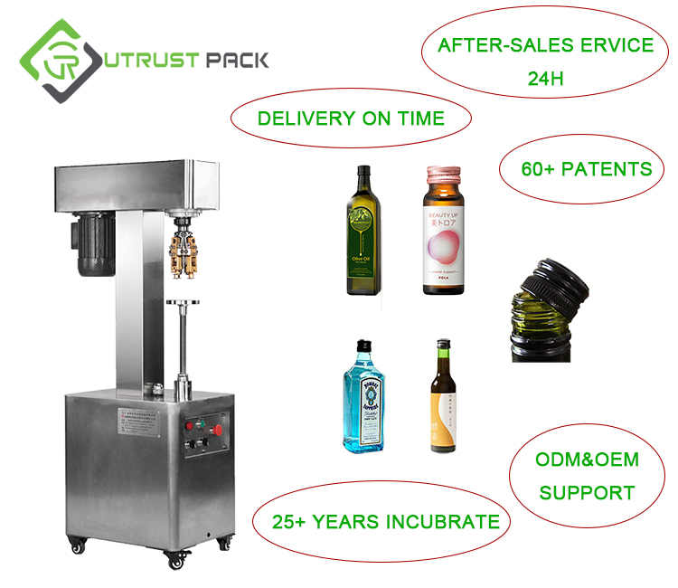 Spirits alcohol Liquor wine glass bottle screw cap crimping locking ...